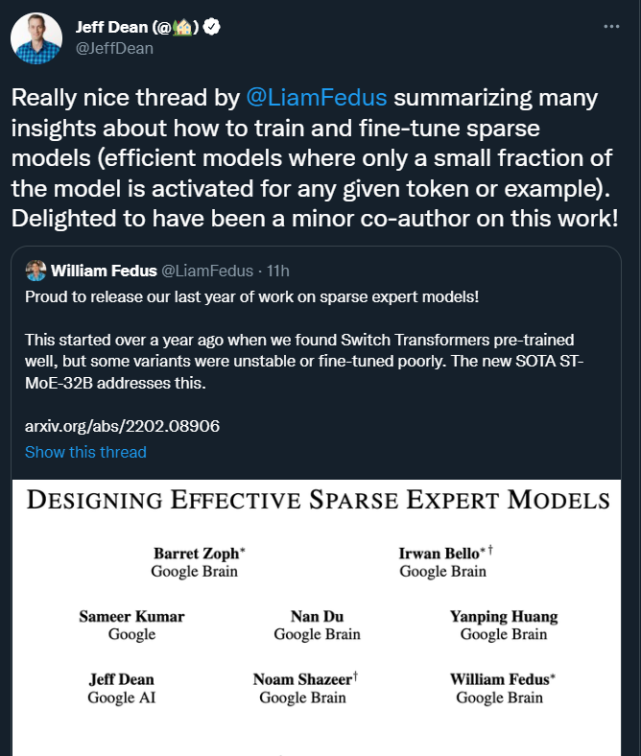 Jeff Dean：我们写了一份“稀疏模型设计指南”，请查收_腾讯新闻
