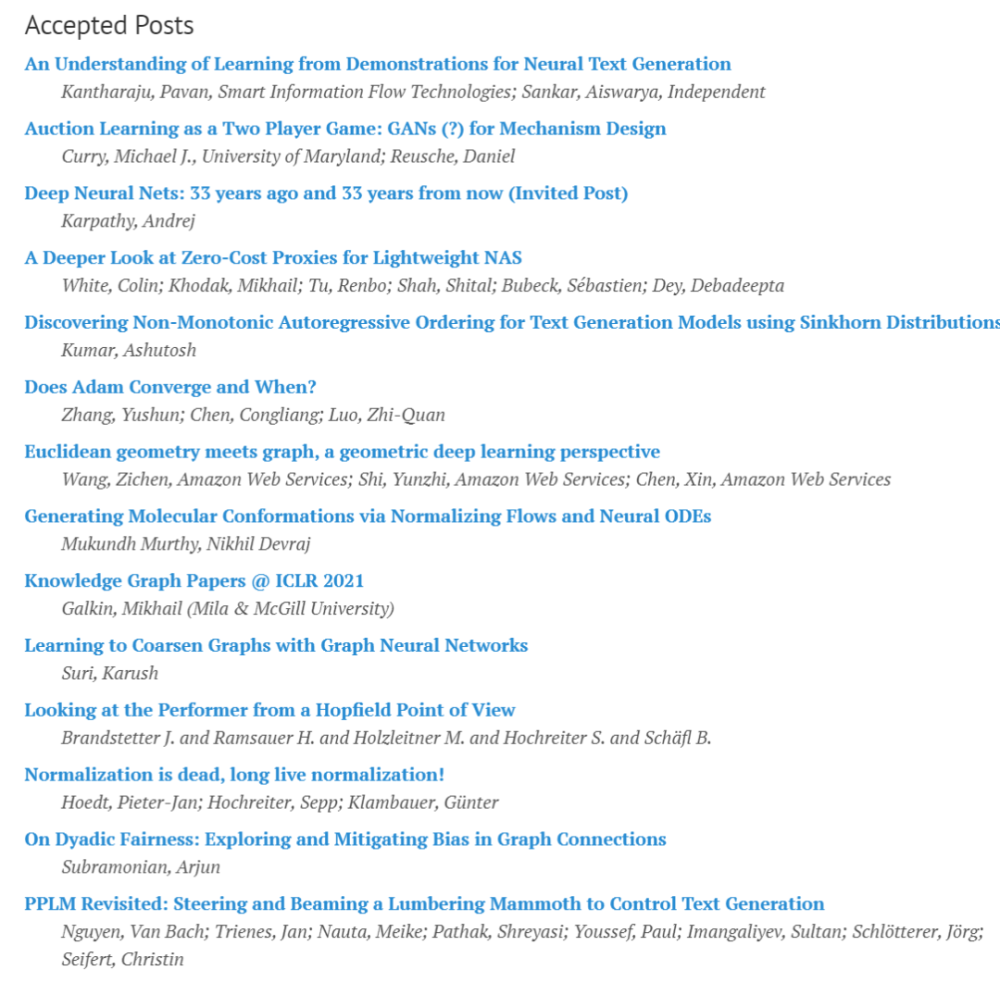 ICLR 2022博客赛道出炉：接收21篇，特斯拉AI总监也有稿_腾讯新闻