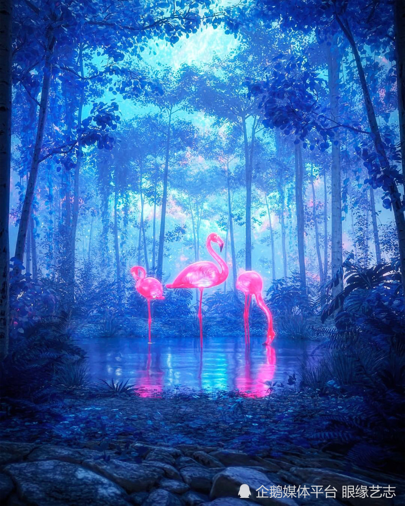 最深层的梦，就是现实：数字艺术家Brellias的蓝紫色虚拟幻境_腾讯新闻