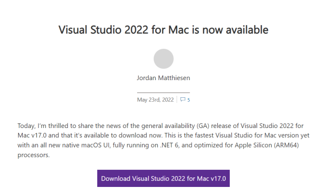 微软 Visual Studio 2022 for Mac 正式版发布：原生 macOS UI_腾讯新闻