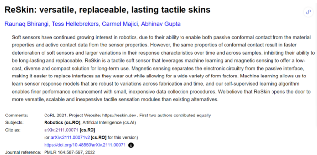 Meta AI研发多功能触感皮肤Reskin，可快速提升机器灵敏度和触觉传感精度_腾讯新闻