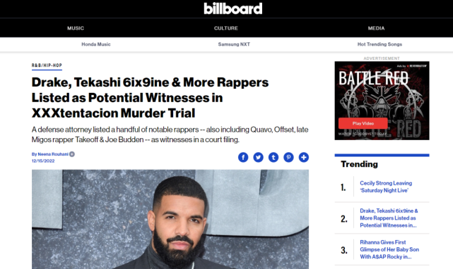 Drake或成最大嫌疑人？XXXTentacion枪击案迎来新进展！_腾讯新闻