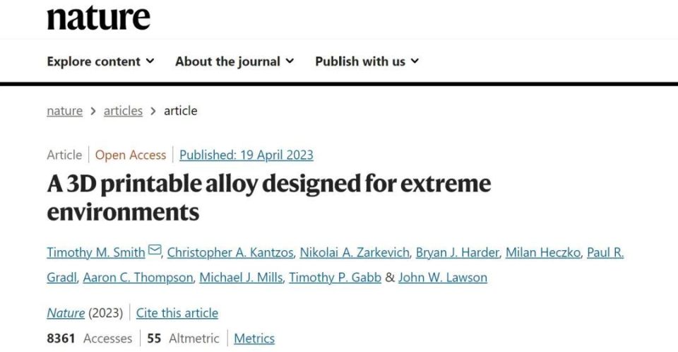 NASA开发3D打印超高温合金GRX-810，强度提升两倍_腾讯新闻