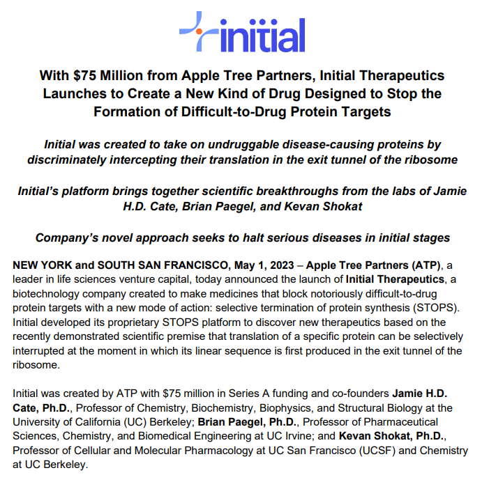 靶向“不可成药”靶点，这家初创公司A轮融资7500万美元_腾讯新闻