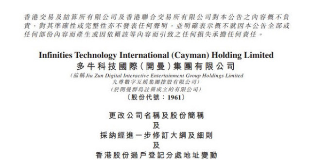 九尊数字互娱日前宣布，已正式更名为多牛科技_腾讯新闻