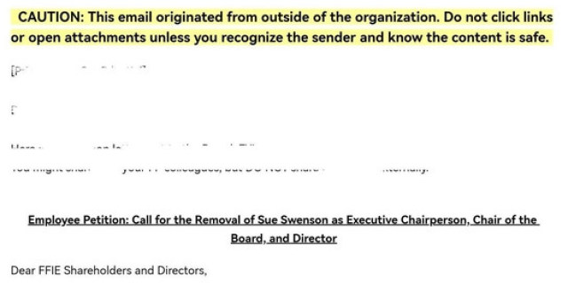 FF执行董事长Sue Swenson被曝遭全球百名员工请愿罢免_腾讯新闻