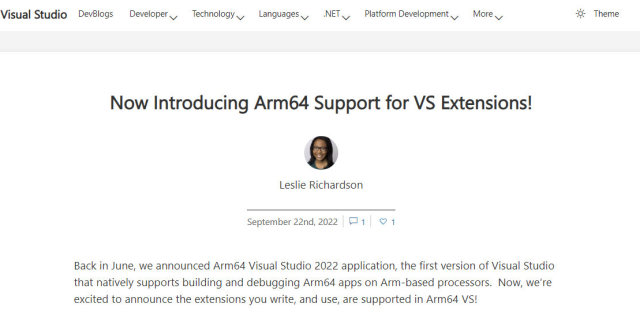 微软 Visual Studio 扩展现已支持 Arm64_腾讯新闻