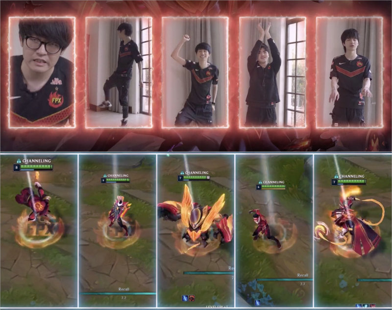 FPX冠军皮肤有彩蛋？进游戏后全员都有变身特效，这还是冠军皮肤头一次