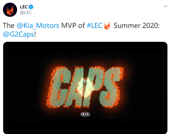 2020 LEC夏季赛常规赛MVP：G2.Caps