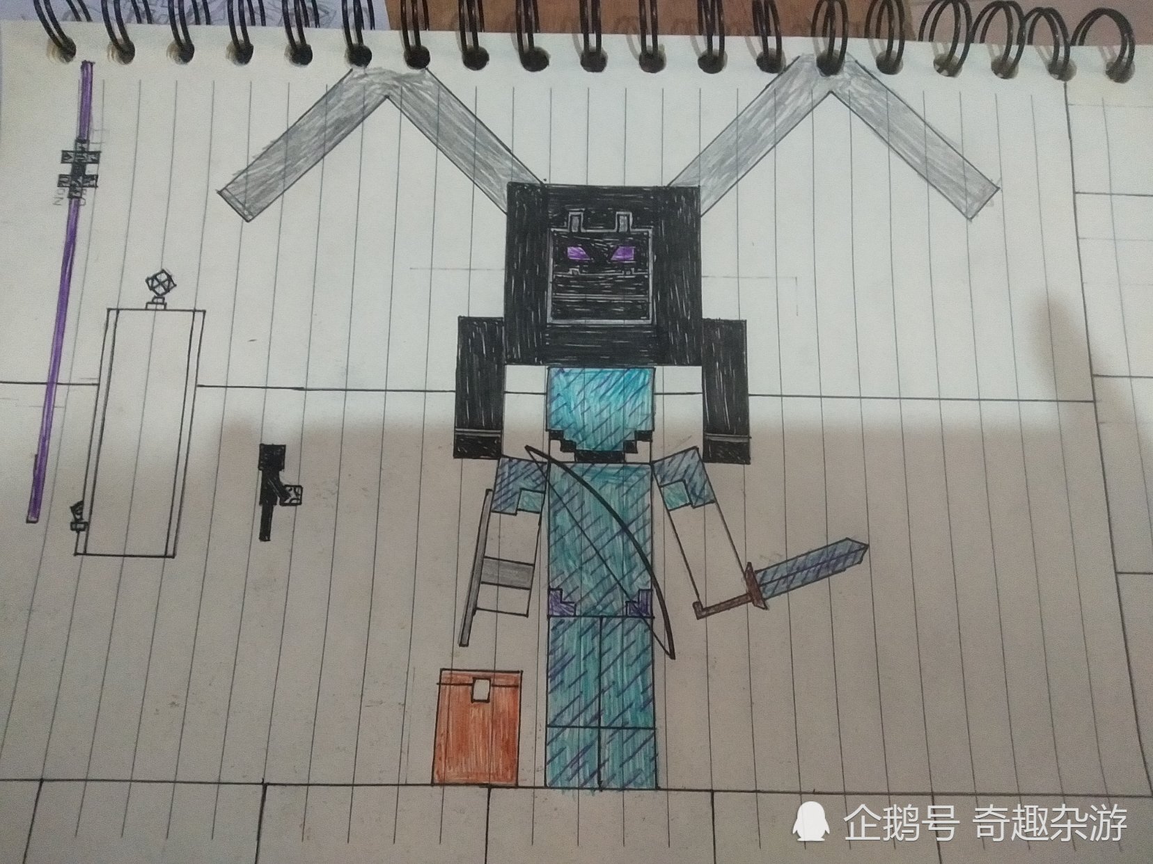 我的世界：MC玩家绘画能力有多强？上课随便一画就是精品！