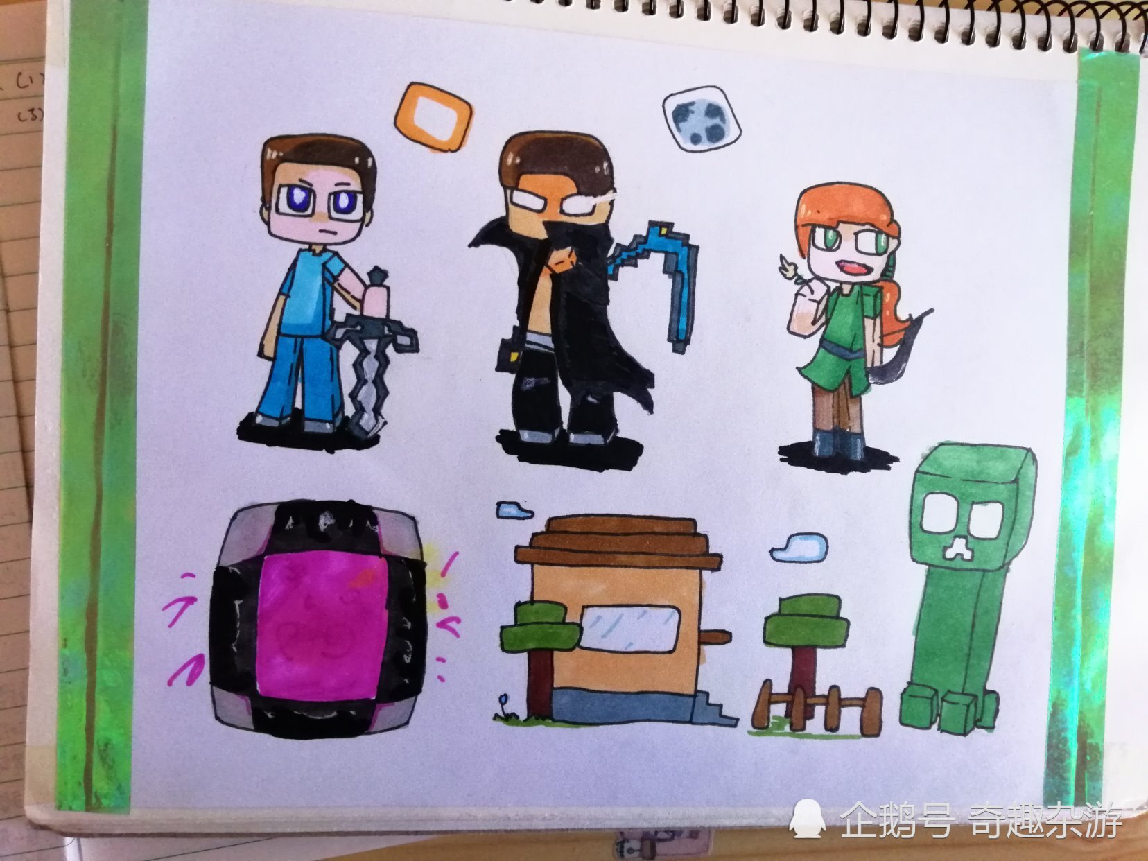 我的世界：MC玩家绘画能力有多强？上课随便一画就是精品！