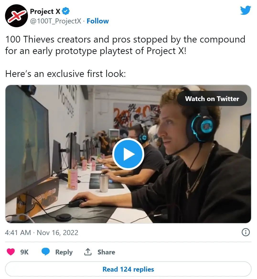 带头造反？美国电竞俱乐部100 Theives自研游戏《Project X》曝光
