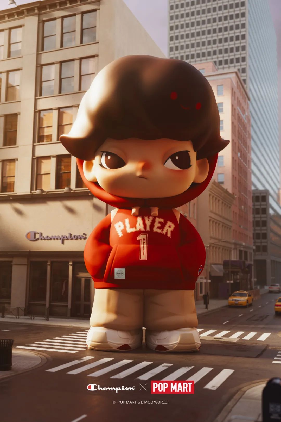 这次 DIMOO 穿上 Champion 卫衣，成为玩家热议的“冠军男孩”