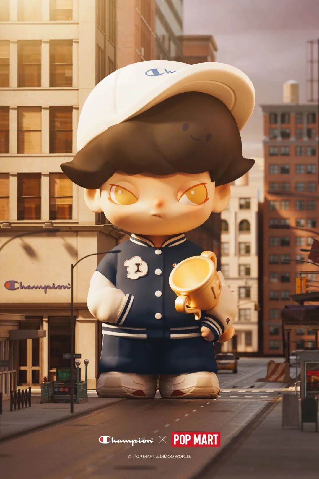 这次 DIMOO 穿上 Champion 卫衣，成为玩家热议的“冠军男孩”