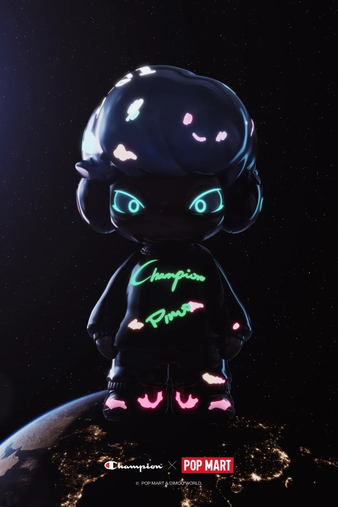 这次 DIMOO 穿上 Champion 卫衣，成为玩家热议的“冠军男孩”