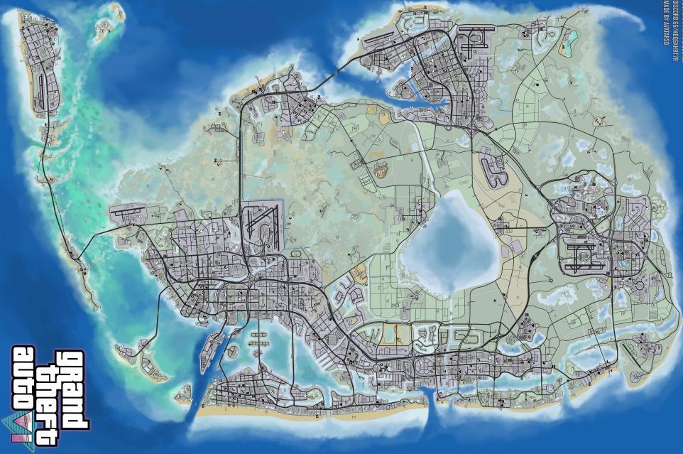 《GTA6》试玩总结，用3D的方式进行地图大小对比，能差几倍？