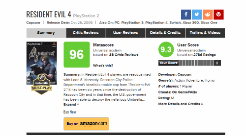 《生化危机4：重制版》IGN 10分！多家媒体给出满分！