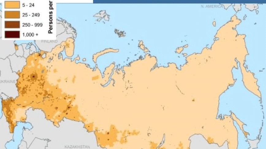 俄罗斯人口分布 - 随意云