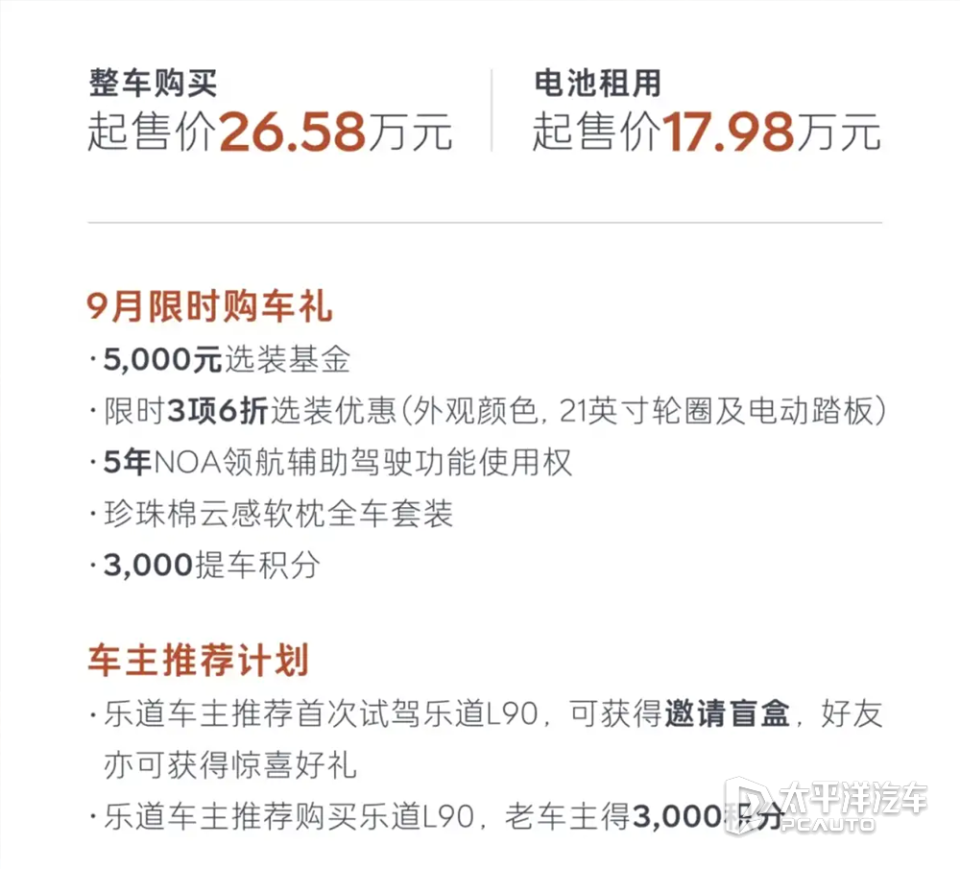 乐道推9月购车福利 L90享最高3.6万福利_腾讯新闻