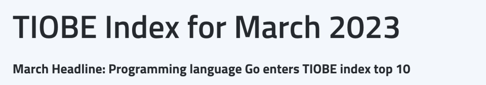 TIOBE 3 月榜单：Go 进入前 10，Perl 跌出前 20_腾讯新闻