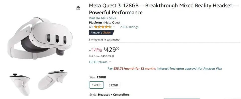 Meta Quest 3迎来一波降价，128G版降价70美元，现售429美元_腾讯新闻