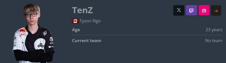 23岁无畏契约明星选手TenZ宣布退役，曾助SEN两获大师赛冠军_腾讯新闻