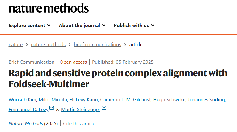 Nature Methods | 蛋白质复合物研究的新利器：Foldseek-Multimer_腾讯新闻
