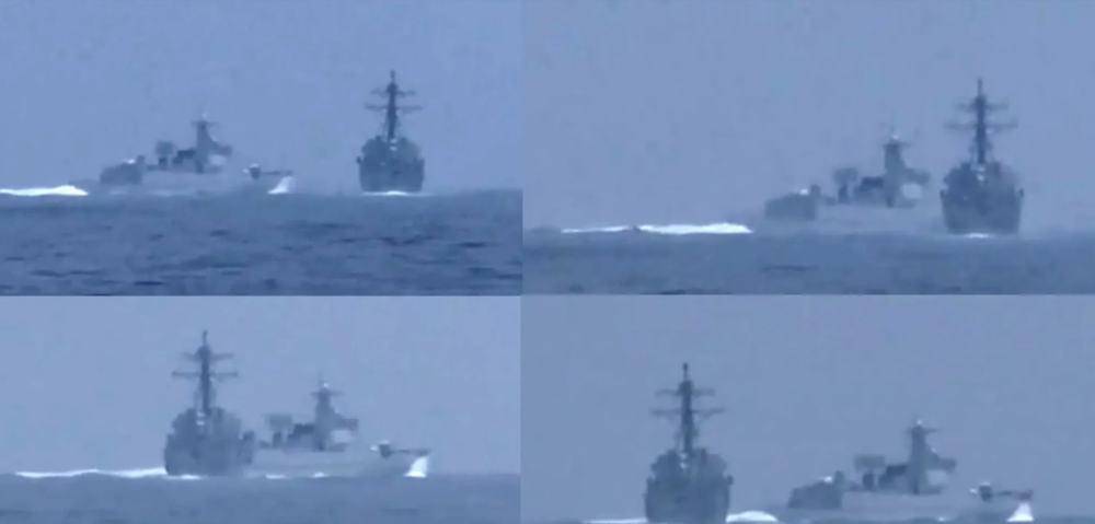 台湾海峡，052D逼美舰变道，加拿大护卫舰全程围观，没敢往前凑！ -6parkbbs.com