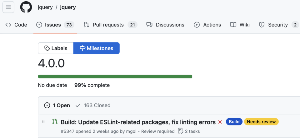 jQuery 4.0 开发进度：已完成 99%_腾讯新闻