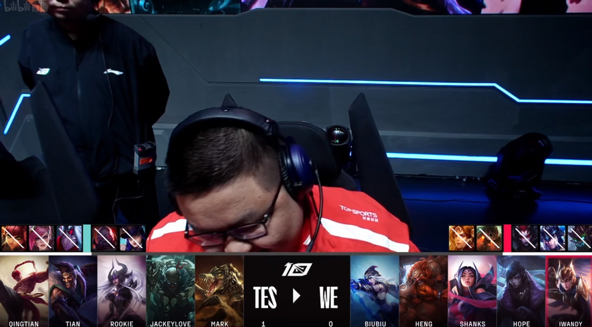 LPL春季赛：TES两把碾压局轻松零封WE，Mark豪取四杀终结比赛