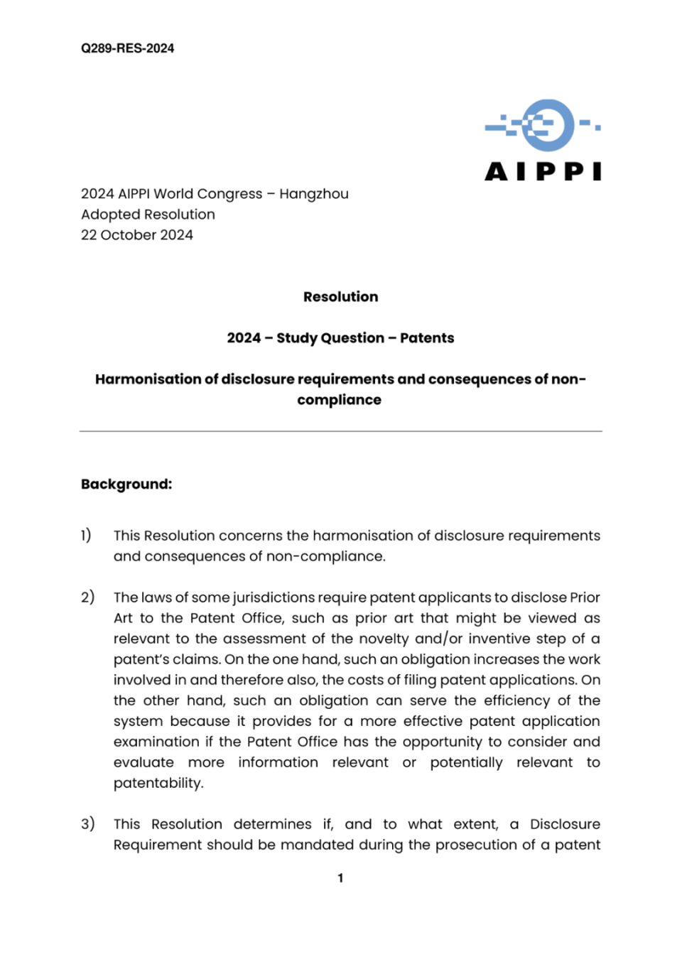 全文 | 2024年AIPPI杭州决议_腾讯新闻