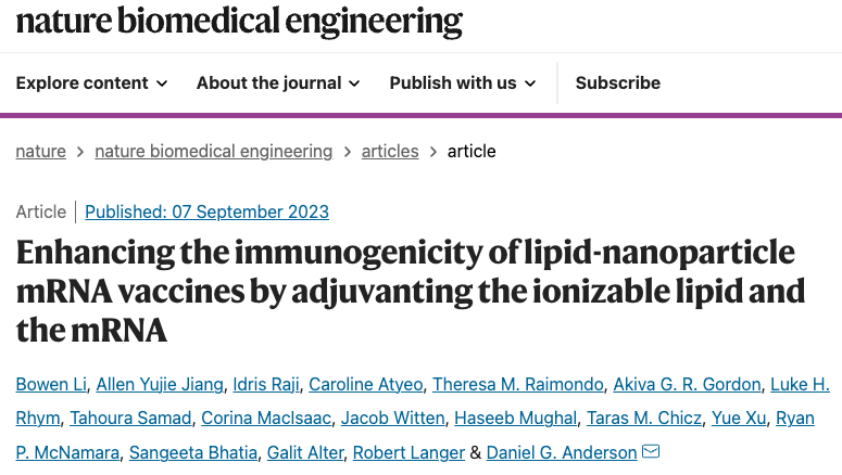 Nature BME重磅：双管齐下增强疫苗效果，华人学者引领mRNA技术新突破_腾讯新闻
