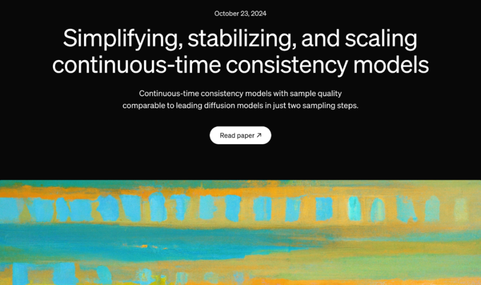 重磅！OpenAI发布全新模型sCM：图像生成速度提升50倍，视频实时生成将不再是梦_腾讯新闻