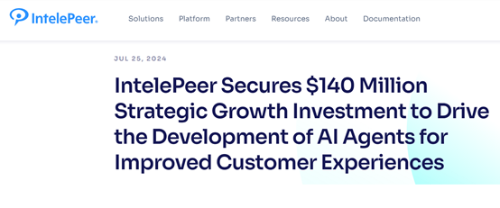 IntelePeer获1.4亿美元融资，用AI Agent增强客户服务_腾讯新闻