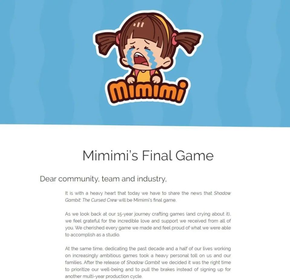 潜行游戏《影子战术》开发商Mimimi宣布散伙，创业15年何以至此？_腾讯新闻