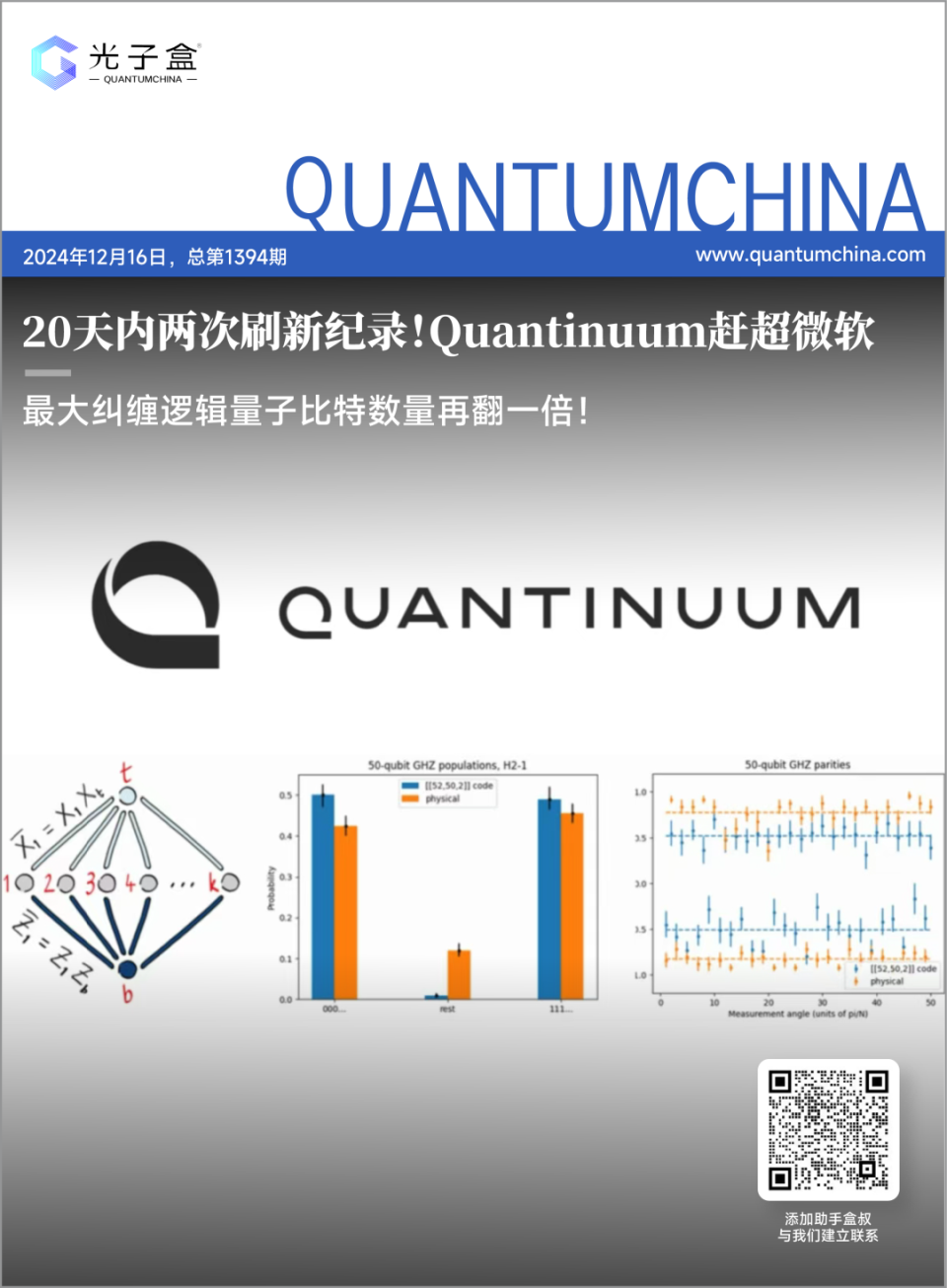 21天内两次刷新纪录！Quantinuum赶超微软，最大纠缠逻辑量子比特数量再翻一倍！_腾讯新闻