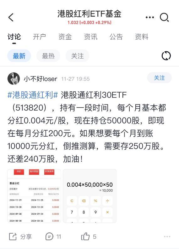 李蓓再推港股红利！“月月评估分红”的港股红利ETF基金(513820)今日分红！连续9日强势揽筹超6800万，连续5个月分红！网友：堪比发工资_腾讯新闻