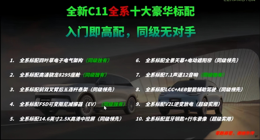 全新零跑C11配置曝光，全系8295座舱，增激光雷达+FSD减振_腾讯新闻