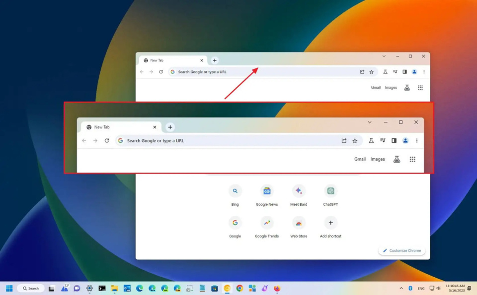 Win11 预览版谷歌 Chrome 浏览器标题栏已默认启用 Mica 效果_腾讯新闻