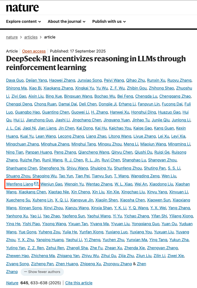 DeepSeek-R1登Nature封面，为首个通过同行评审的大语言模型；复旦多名本科生获国自然，通过率100% | 科研圈日报_腾讯新闻