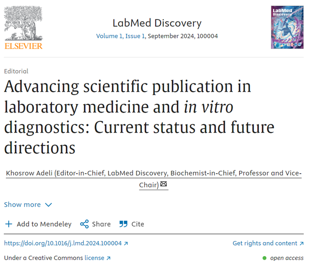 中国科技期刊卓越行动计划推介：LabMed Discovery第1卷第1期_腾讯新闻