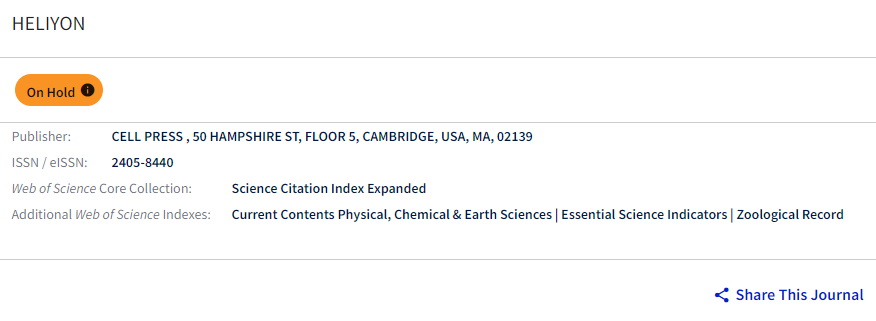 慎投！神刊 Heliyon 被 On Hold_腾讯新闻