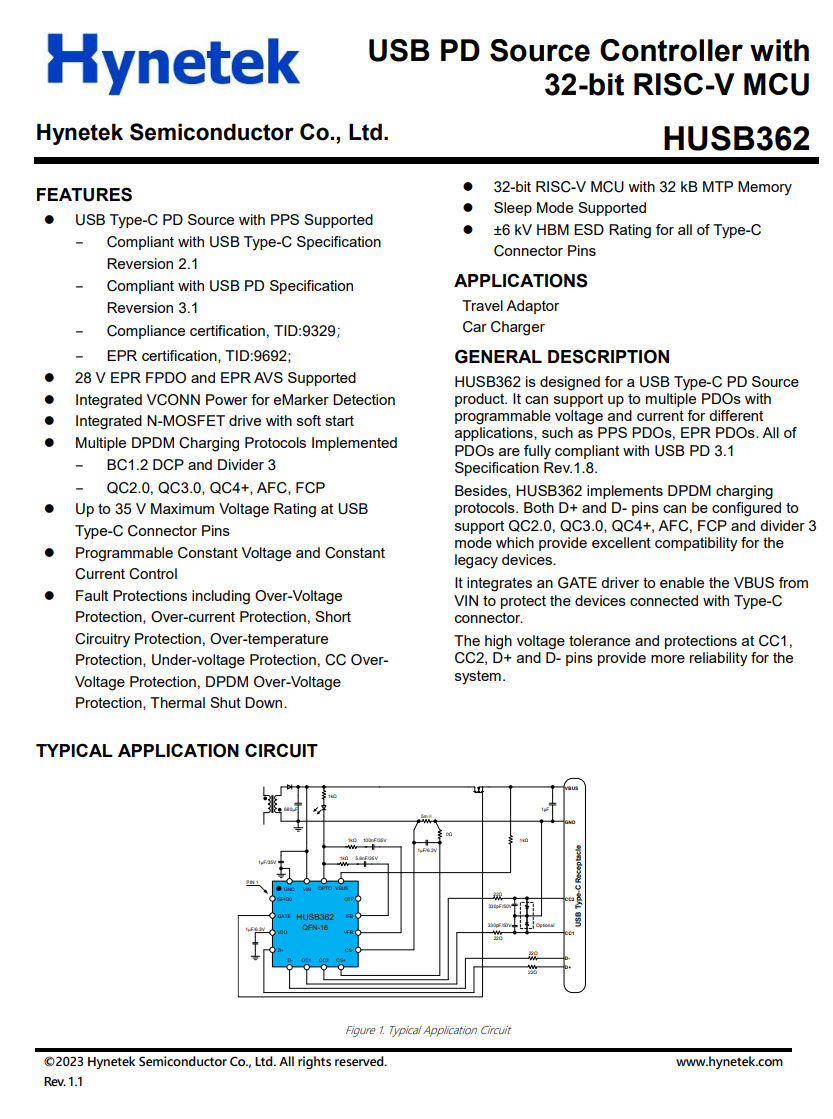 慧能泰推出HUSB251、HUSB268H、HUSB362三款RISC-V内核快充协议芯片_腾讯新闻