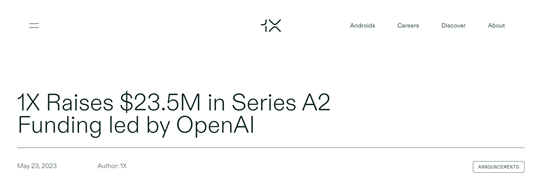 OpenAI支持的实体机器人1x，获1亿美元融资_腾讯新闻
