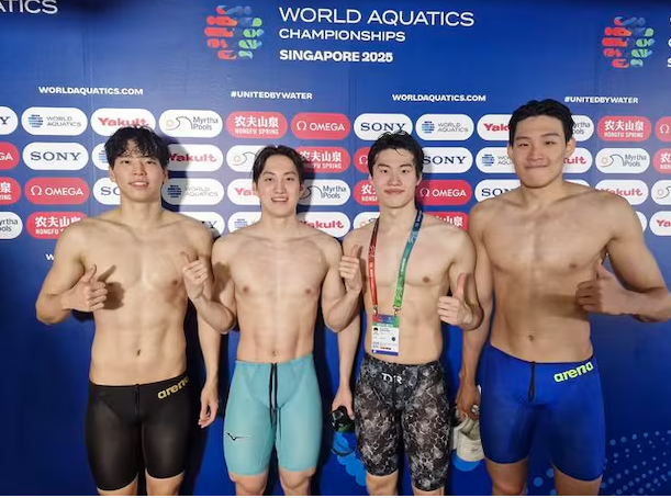 连续突破韩国19岁泳将升到世界第六 身高近两米的他将是潘展乐亚运头号对手_腾讯新闻