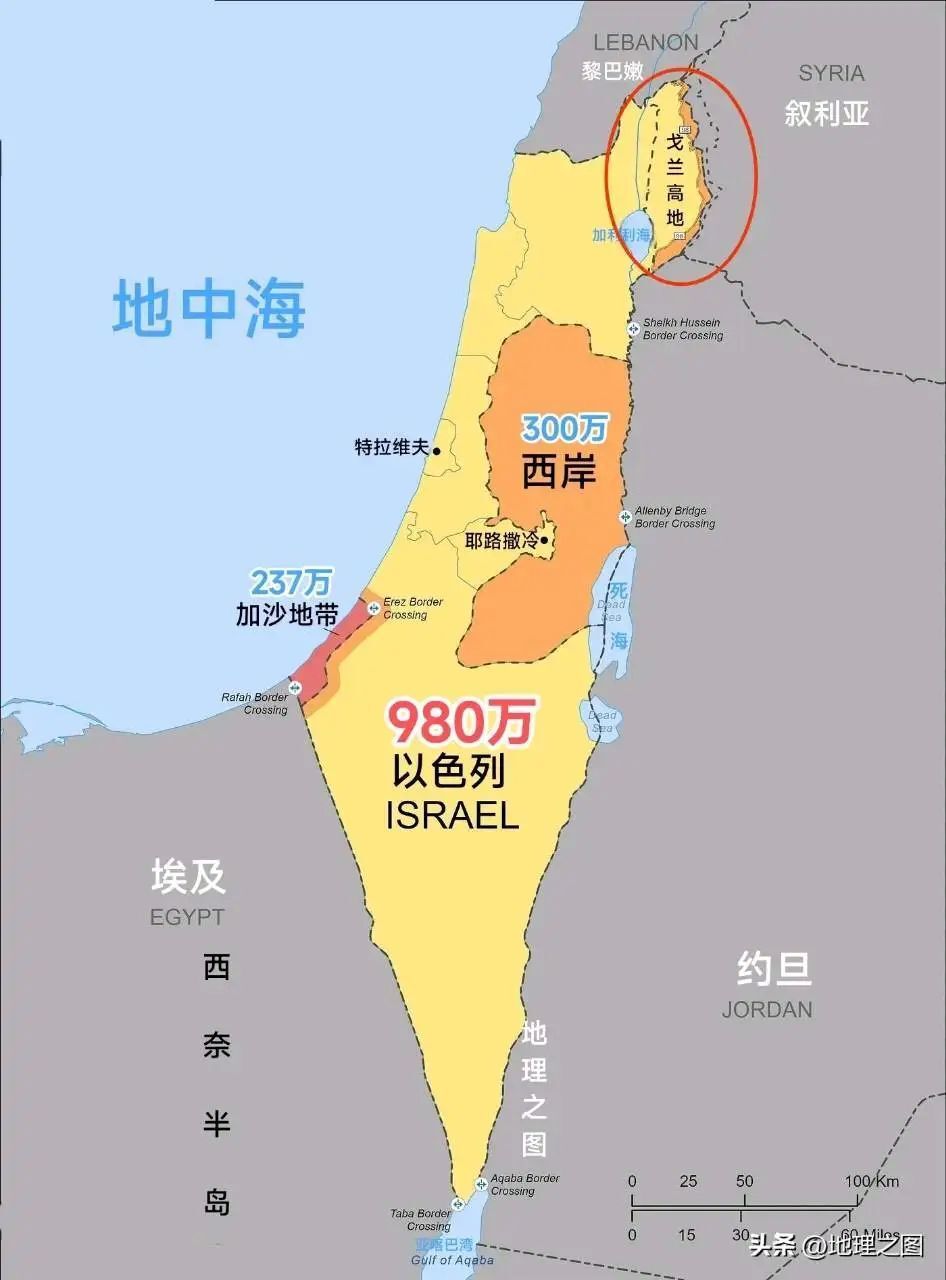 【高清地图】中东、巴勒斯坦地区、加沙地带、戈兰高地、约旦河西岸_腾讯新闻