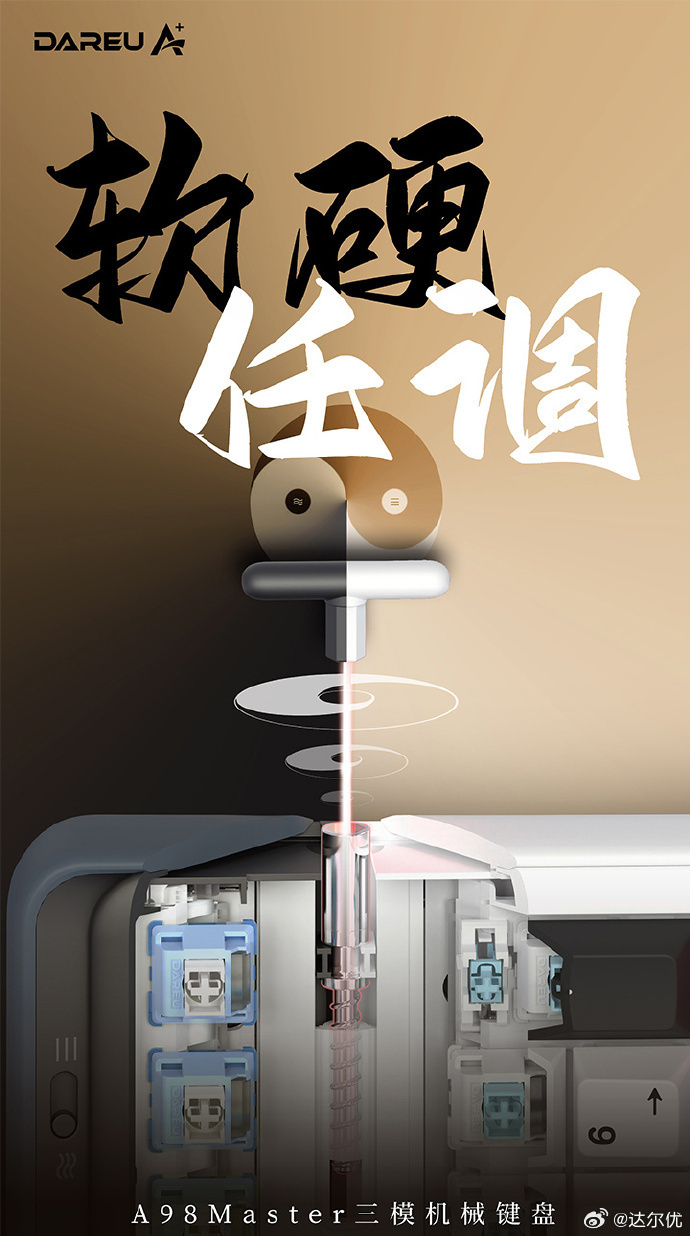 达尔优公布新款 A98 Master 键盘，手感软硬可调_腾讯新闻