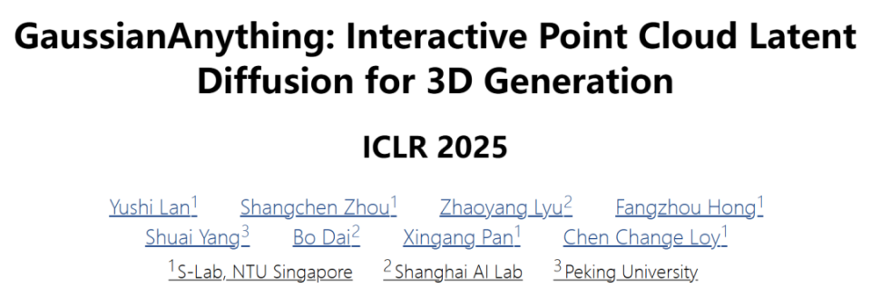 ICLR 2025 | 原生3D+流匹配，现有SOTA被GaussianAnything超越_腾讯新闻