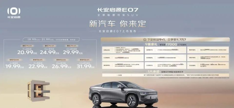 19.99 万起！全景智慧可变 SUV 长安启源 E07 来了_腾讯新闻