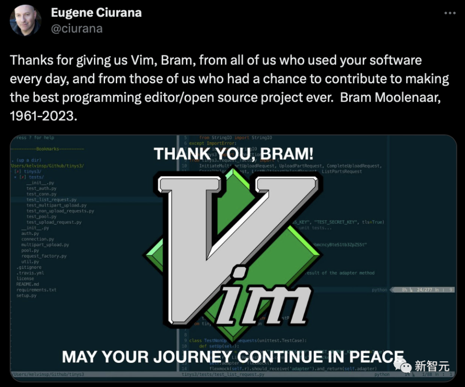 年仅62岁！开源巨擘「Vim之父」因病离世，一生写下Vim传奇_腾讯新闻